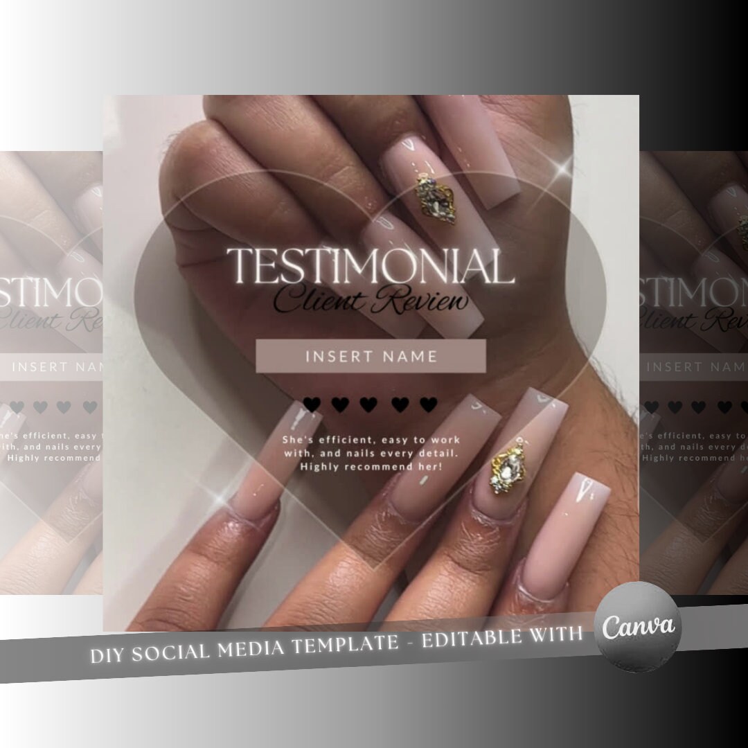 Soft Aesthetic Testimonial/client Review Template | DIY Flyer for ...