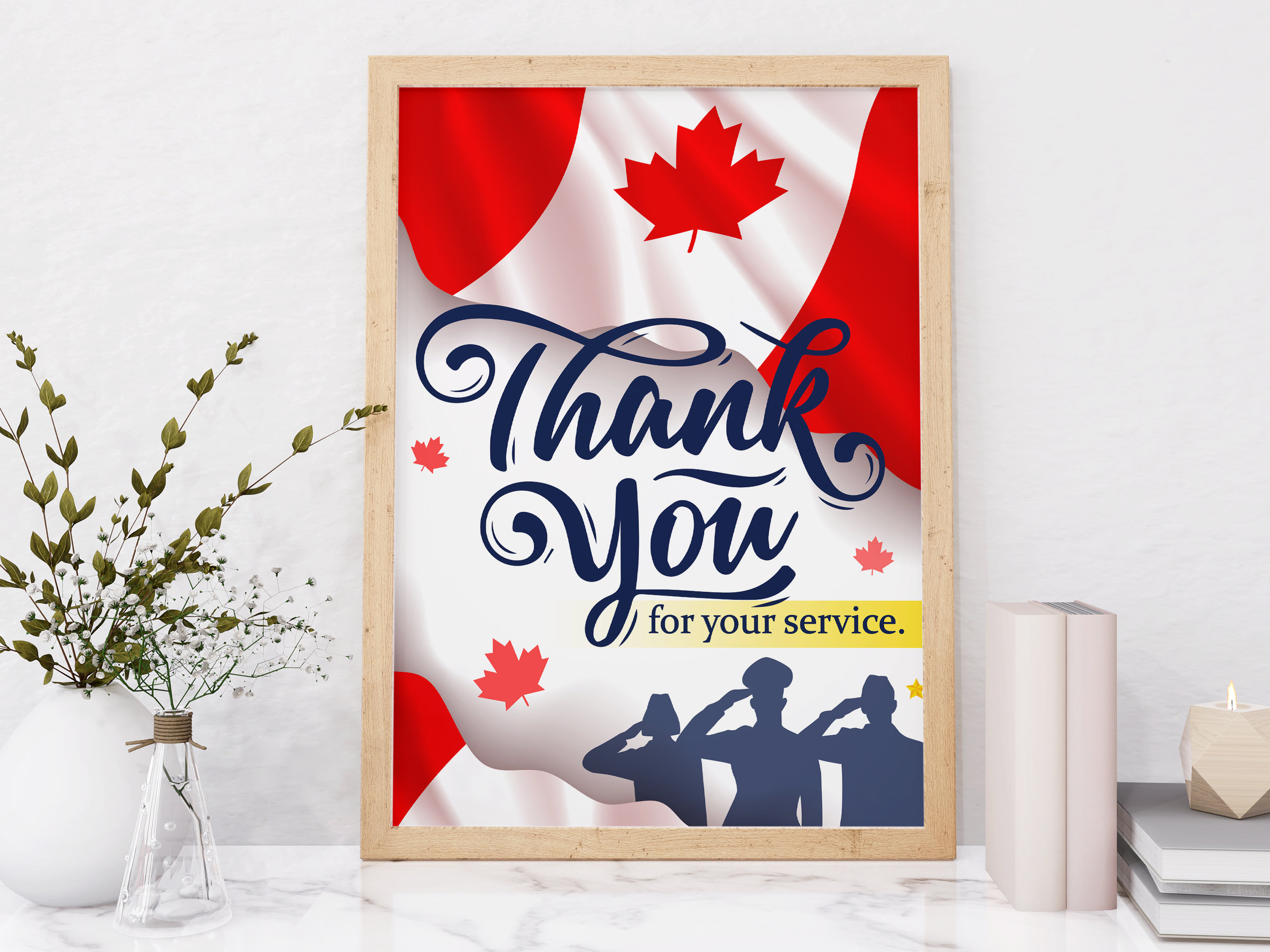 Canadian Military Remembrance Day Art Gift Dad, Mom, Brother, Thank You ...