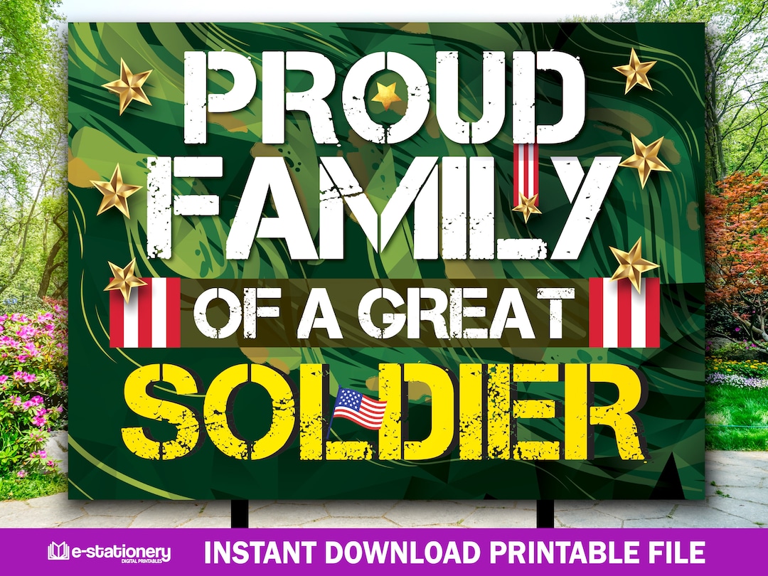 Proud Family of a Great Soldier 18x24 and 24x36 Inches Digital Download ...
