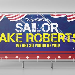 Personalized US NAVY BANNER, Navy Graduation Banner, Welcome Home ...