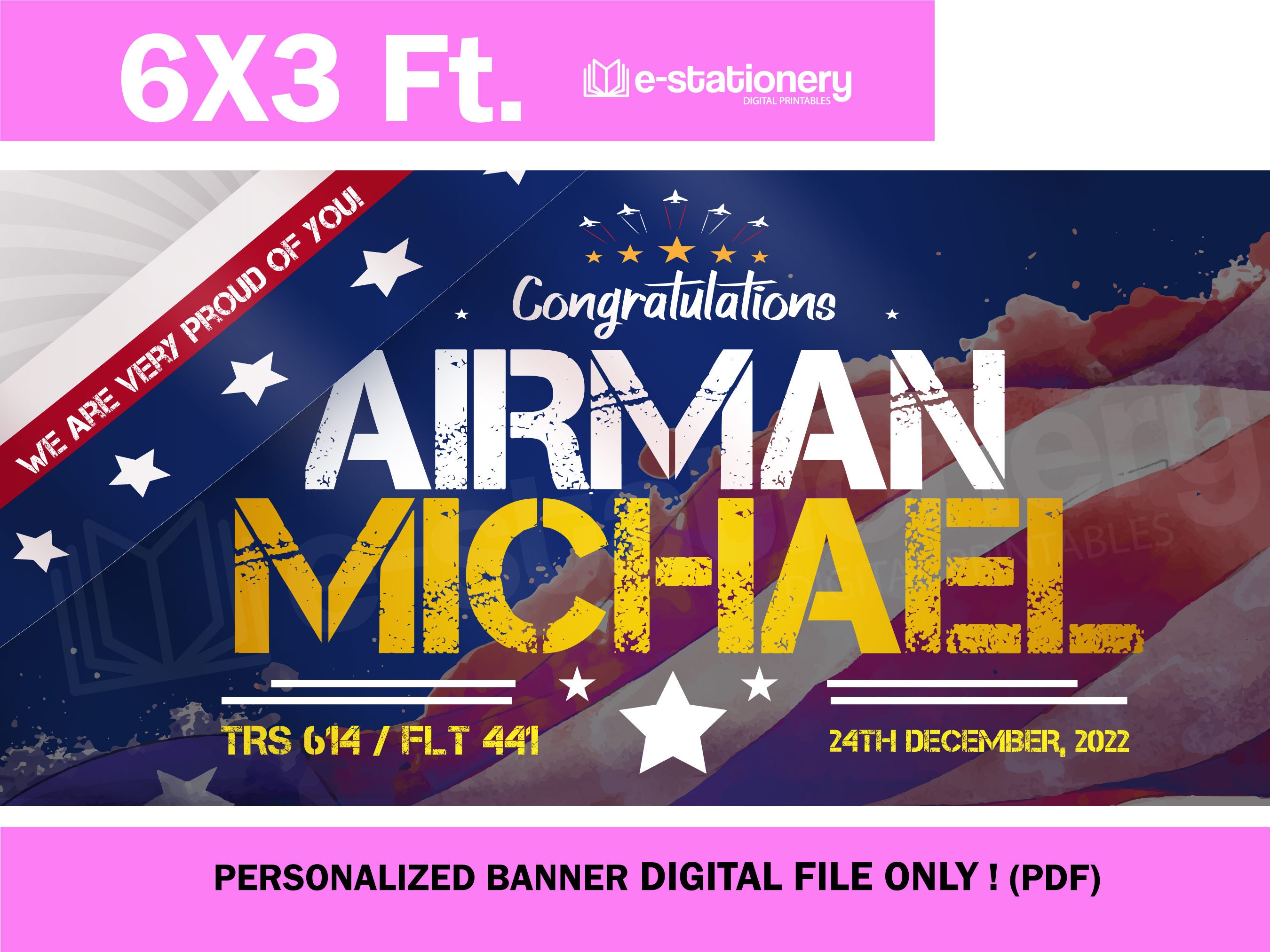 Air Force Graduation Banner, Diy Digital File, U.S. AIR FORCE BANNER ...