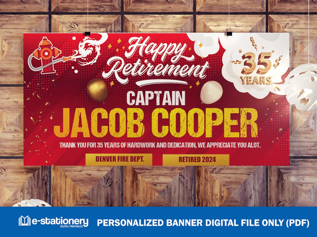 Firefighter Retirement Gift Personalized Fire Department Farewell Party ...