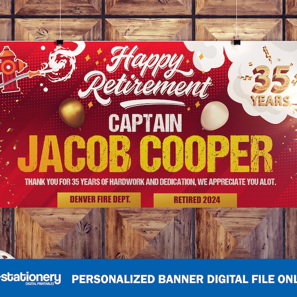 Fire Chief Retirement Banner - Etsy