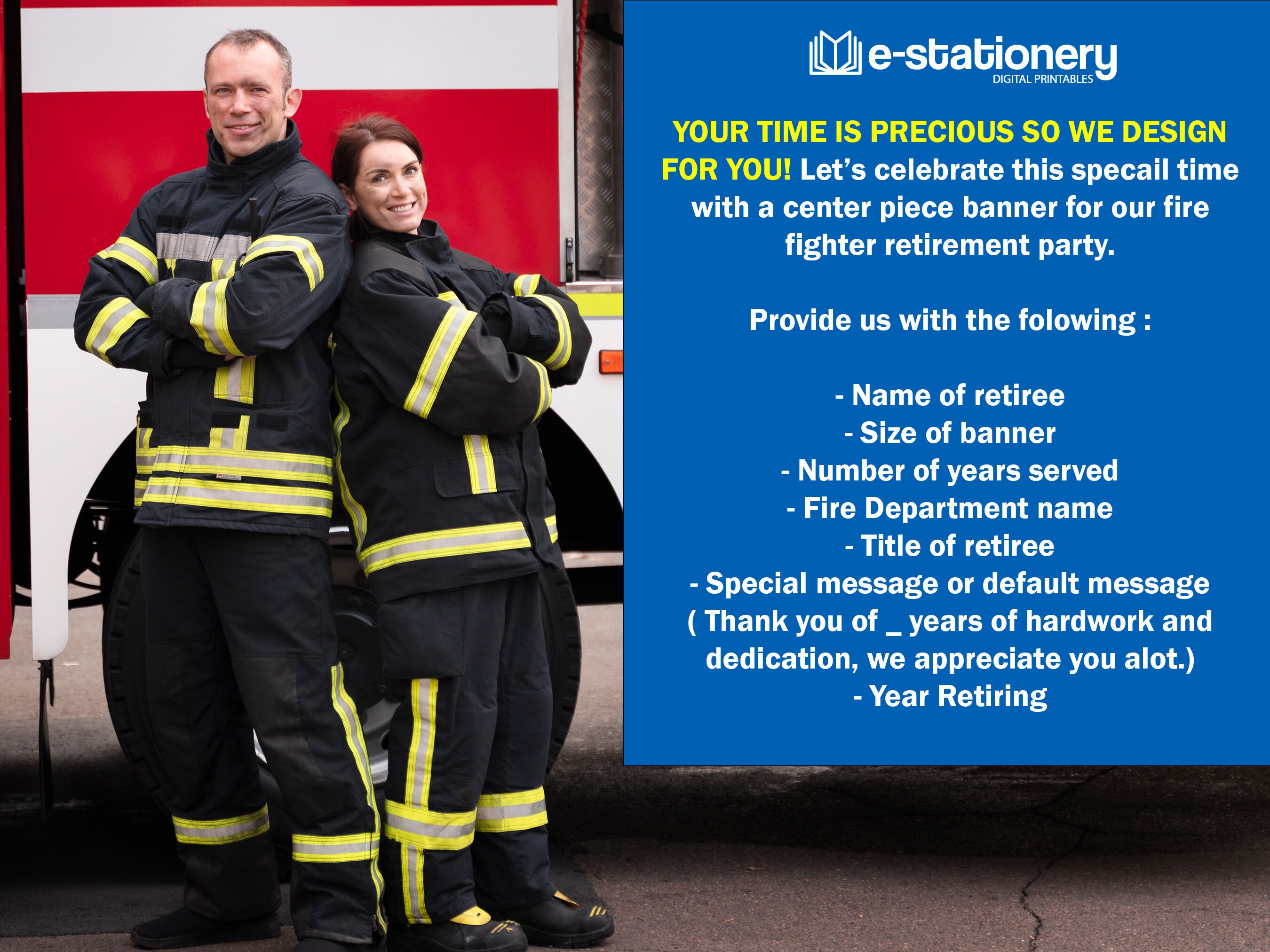 Firefighter Retirement Gift Personalized Fire Department Farewell Party ...