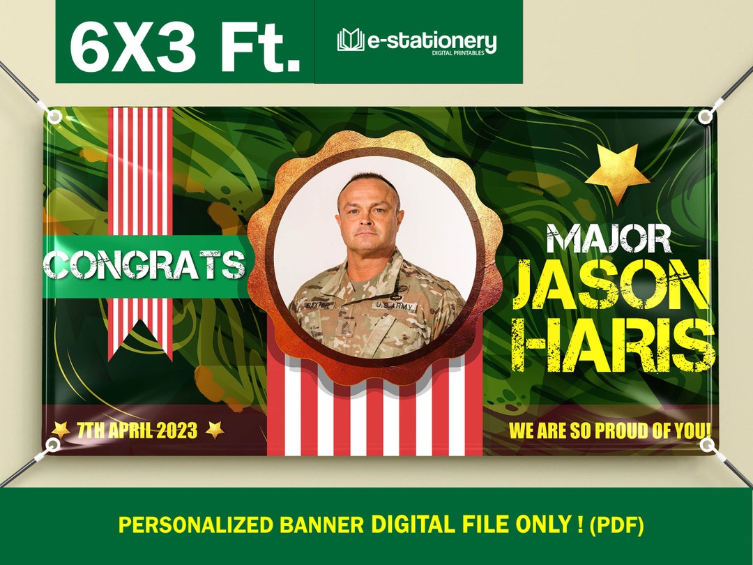 Army Graduation Banner Diy Digital File Personalized Printable Gift ...