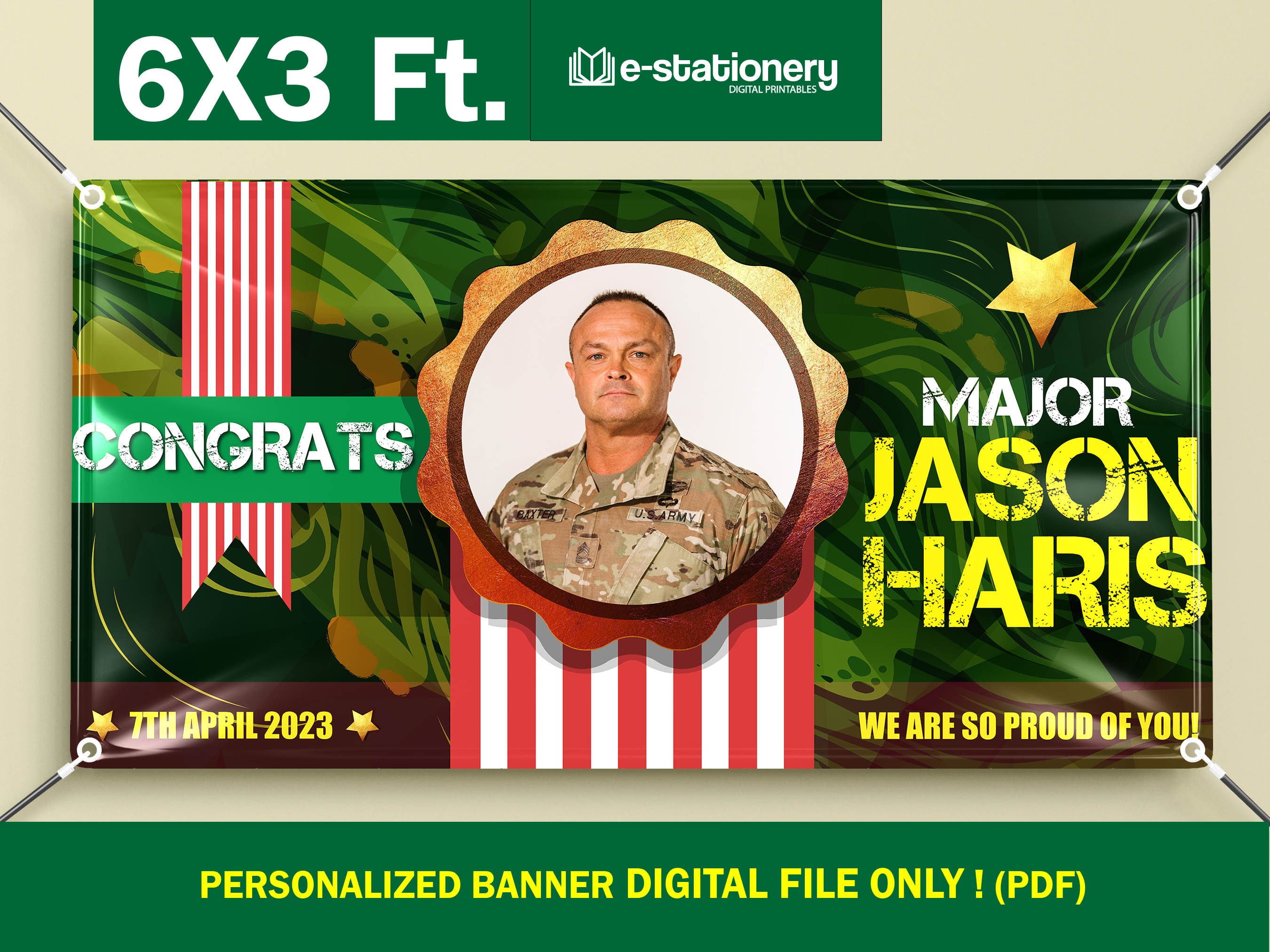 Army Graduation Banner Diy Digital File Personalized Printable Gift ...