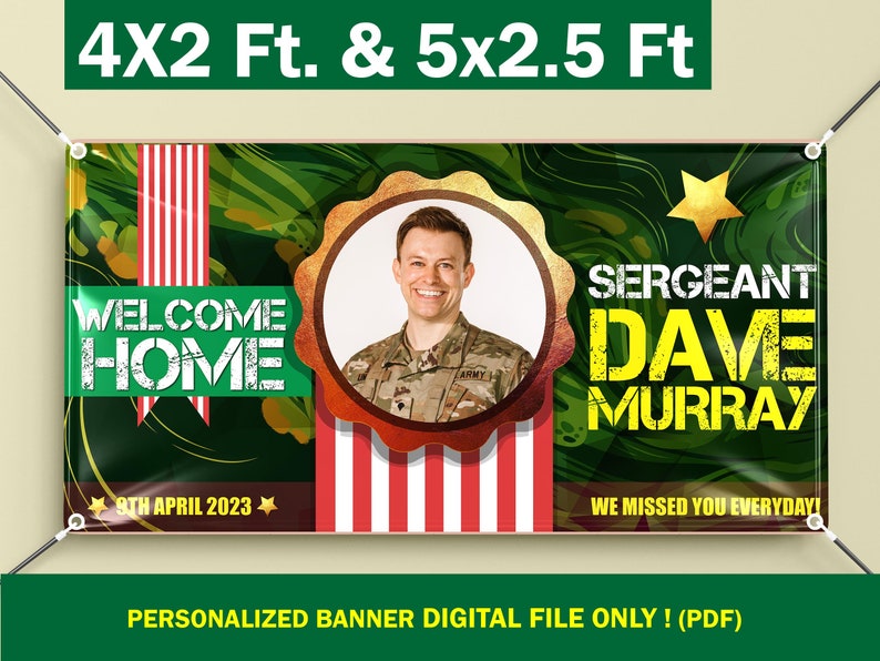 Army Graduation Banner Diy Digital File Personalized Printable Gift ...