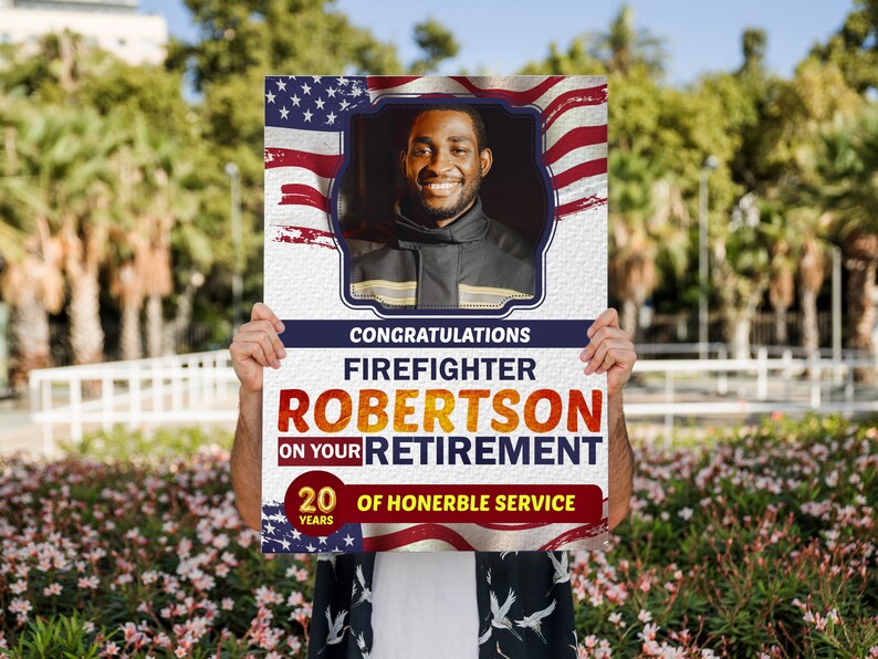 Personalized Firefighter Retirement Party Sign Firefighter Appreciation ...