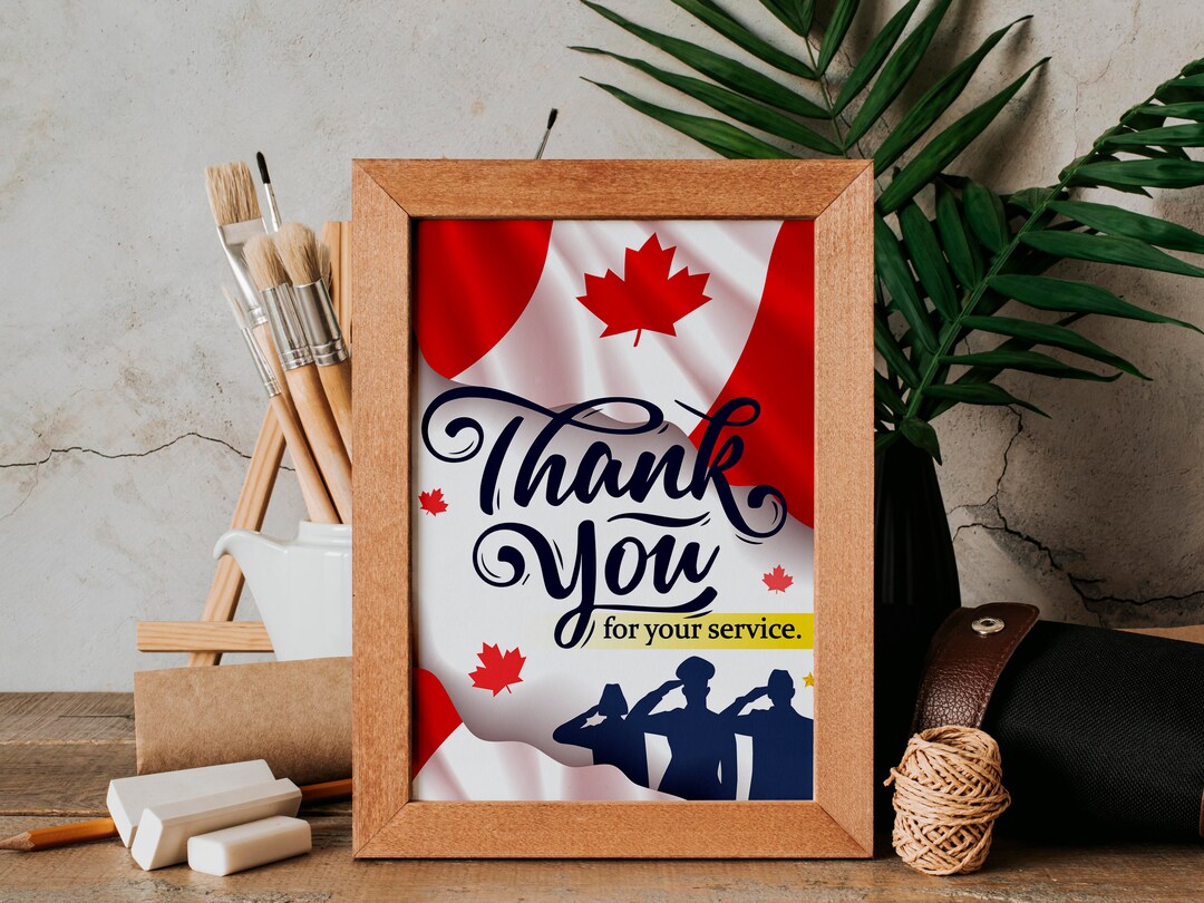 Canadian Military Remembrance Day Art Gift Dad, Mom, Brother, Thank You ...