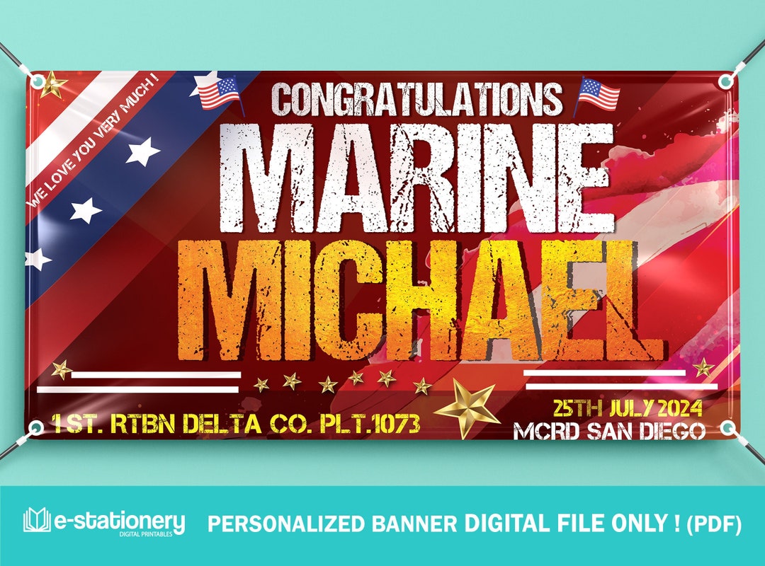 United States Marine Corps Graduation Banner Digital File Marines ...