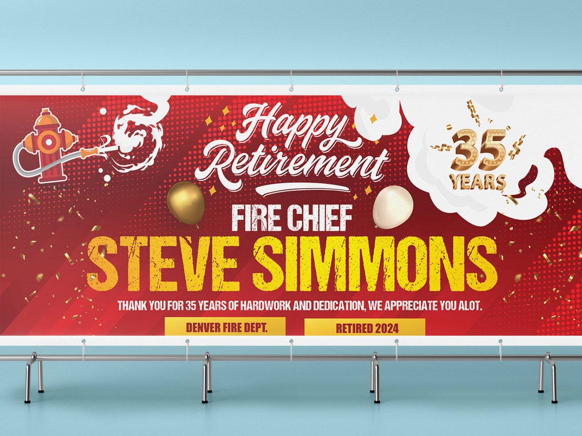 Firefighter Retirement Gift Personalized Fire Department Farewell Party ...