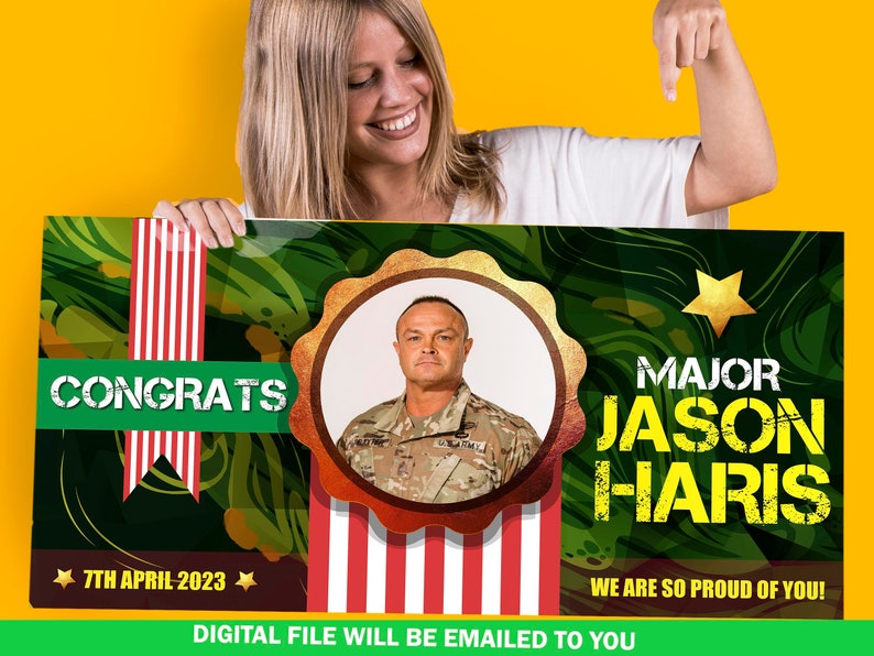 Army Graduation Banner Diy Digital File Personalized Printable Gift ...
