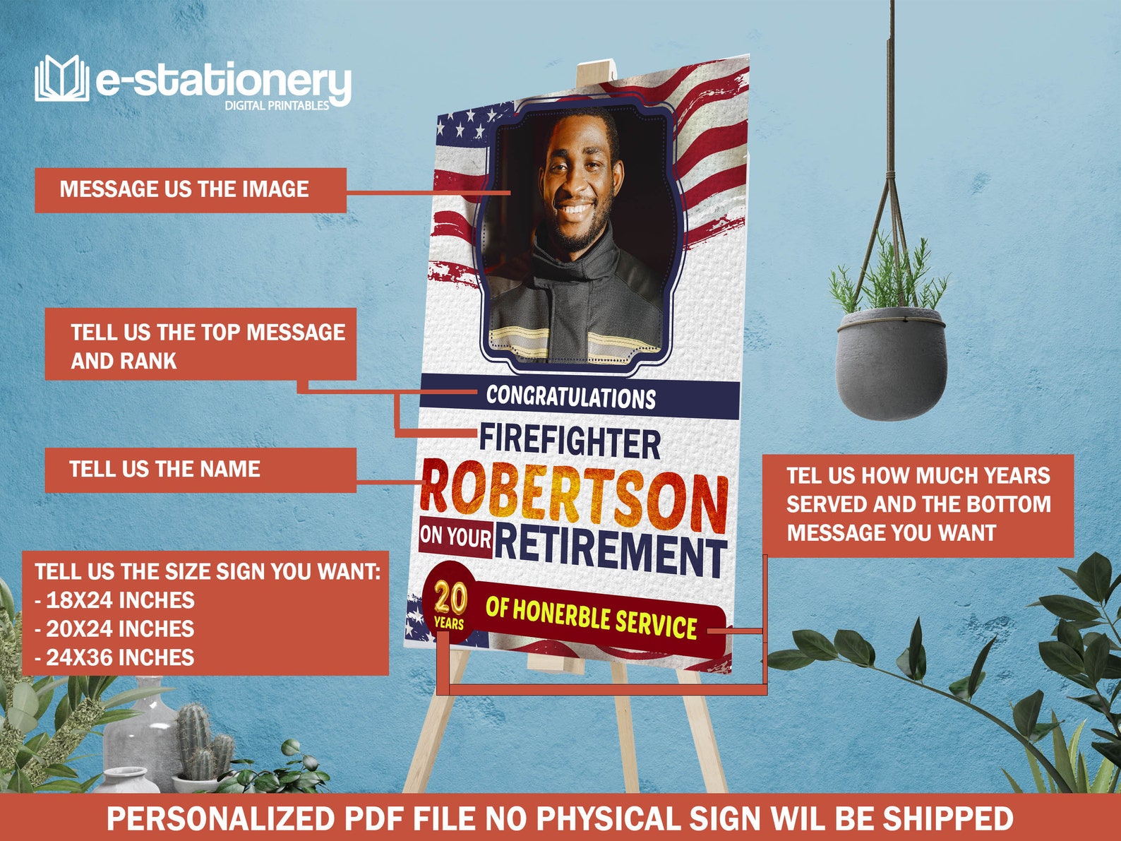 Personalized Firefighter Retirement Party Sign Firefighter Appreciation ...