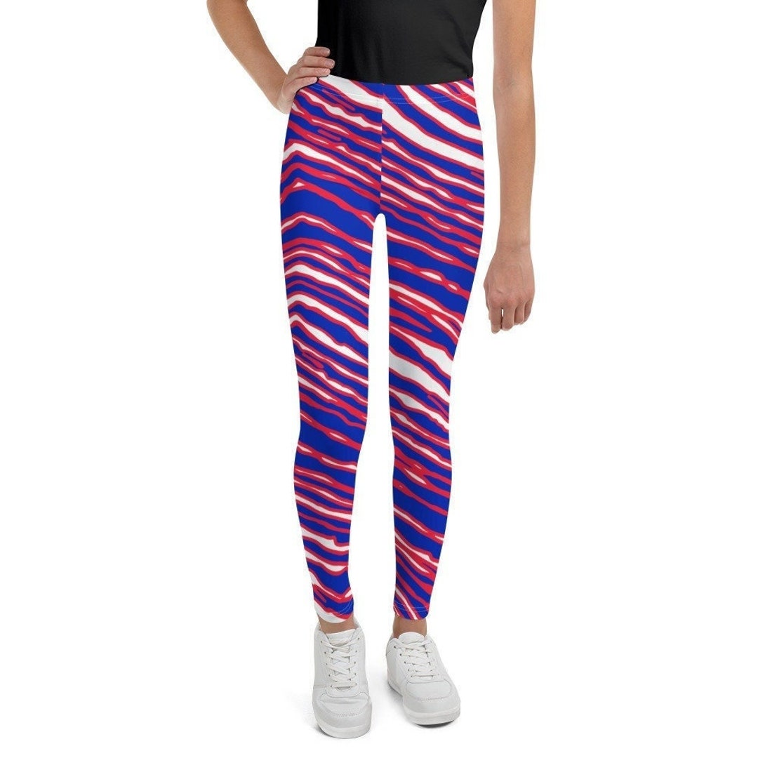 Youth Leggings Buffalo Zebra Print Buffalo Football Colors - Etsy