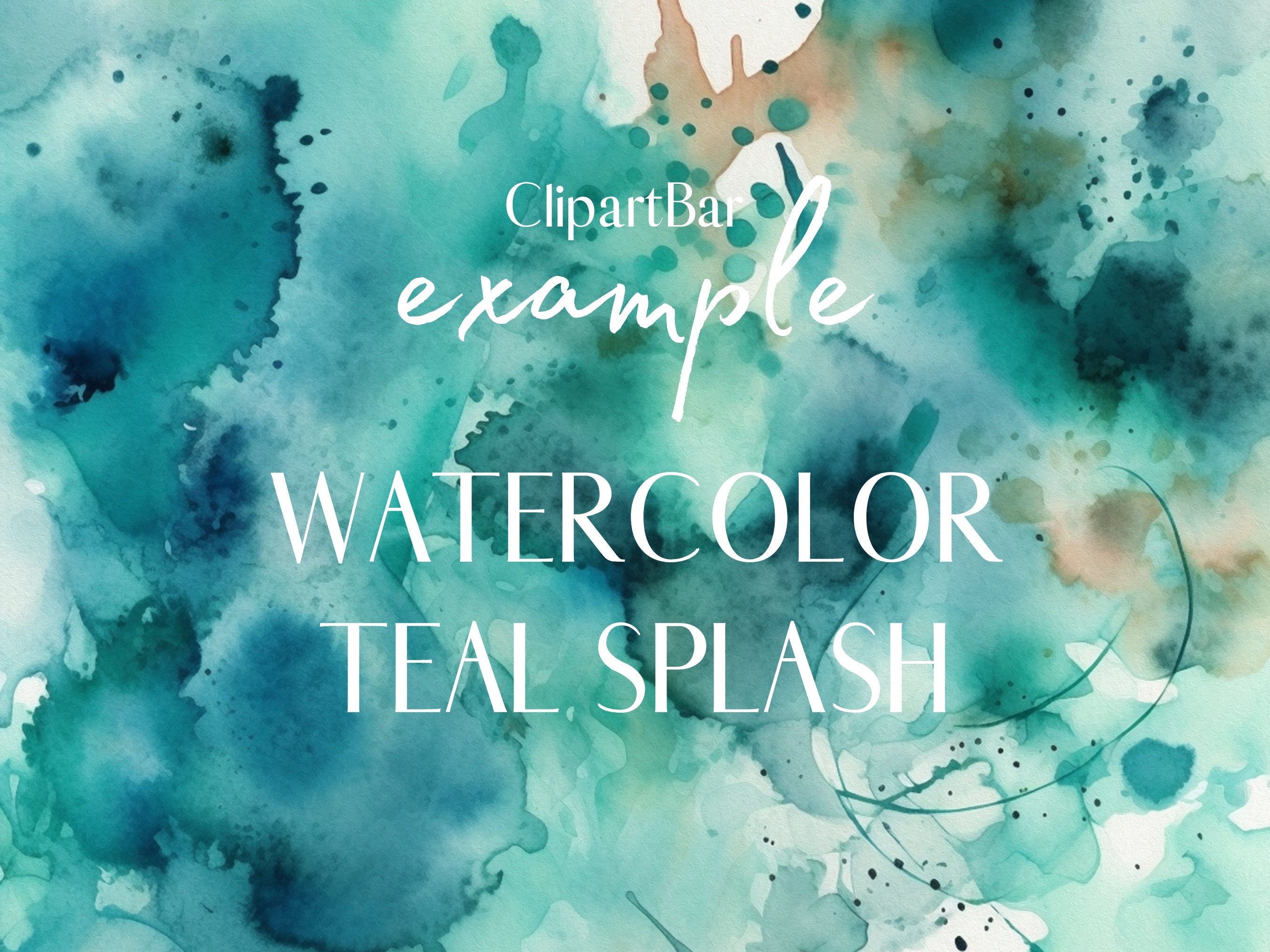 8 Teal Blue Watercolor Splashes Digital Paper, Texture, Stain, Washes ...