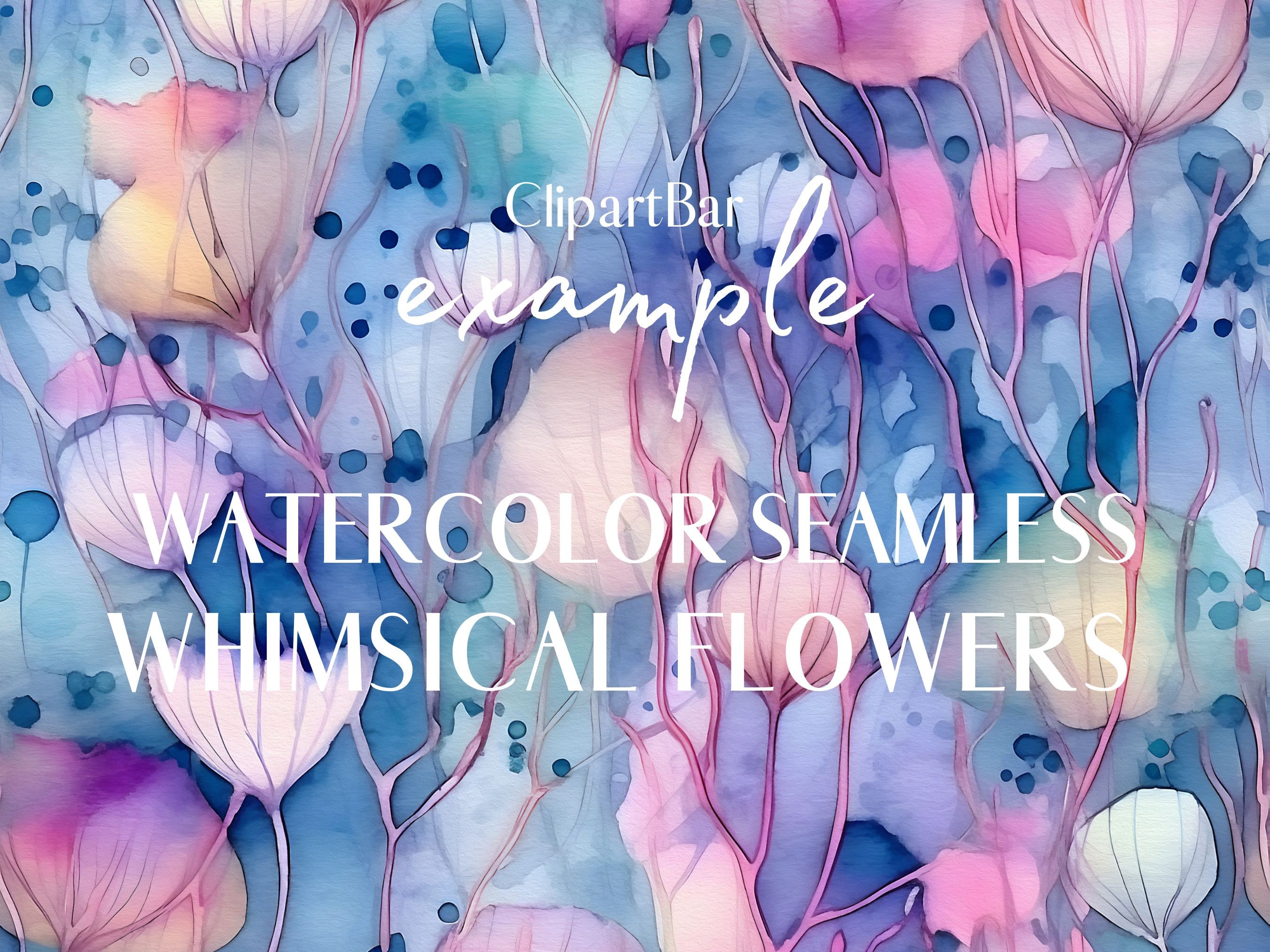 6 Whimsical Flowers Watercolor Digital Paper - Seamless Floral Patterns ...