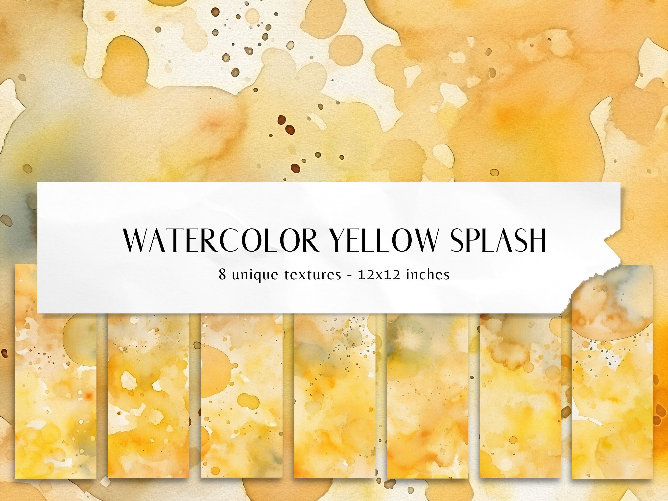 8 Yellow Orange Beige Watercolor Digital Paper, Free Commercial Use ...