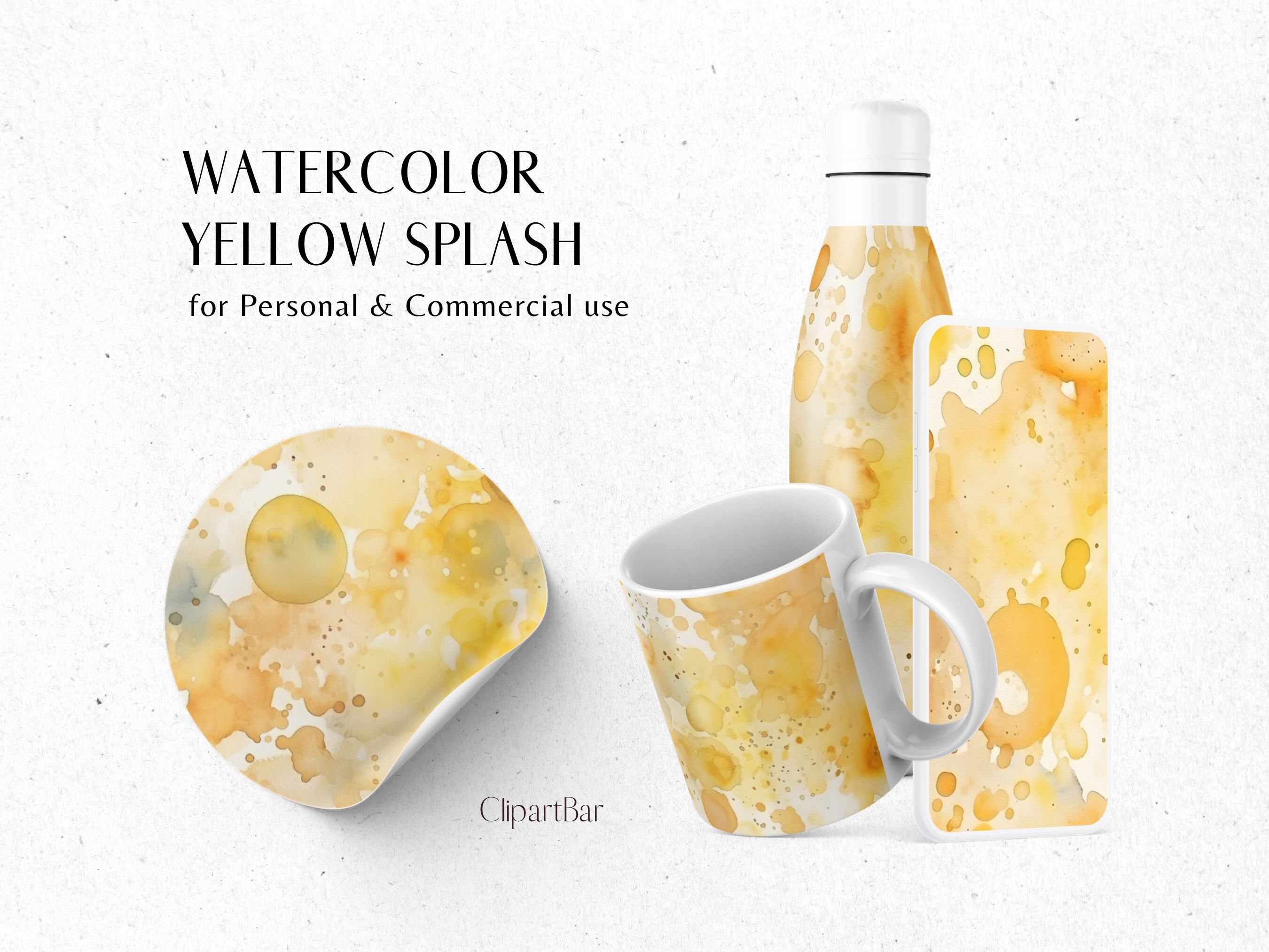 8 Yellow Orange Beige Watercolor Digital Paper, Free Commercial Use ...