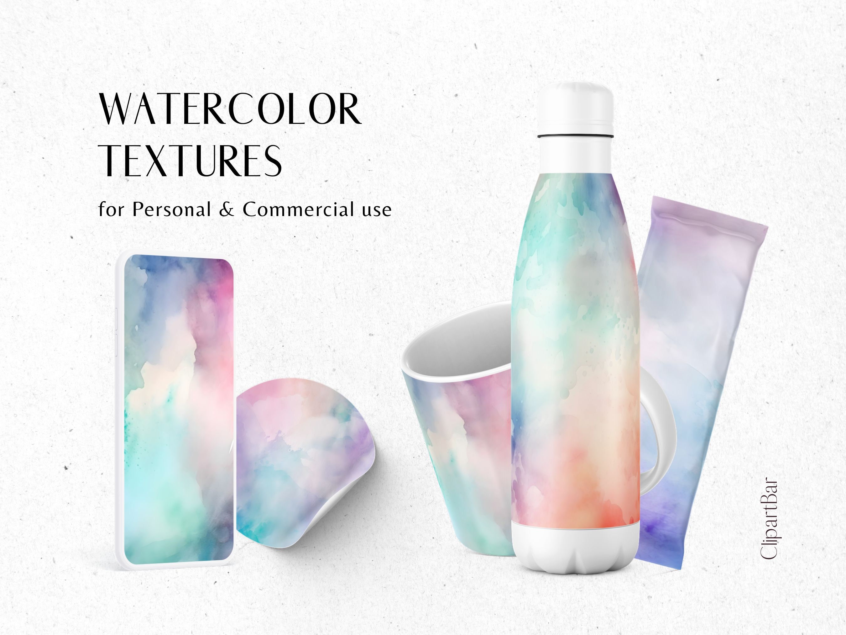 12 Watercolor Pastel Textures Digital Paper High-resolution Watercolour ...