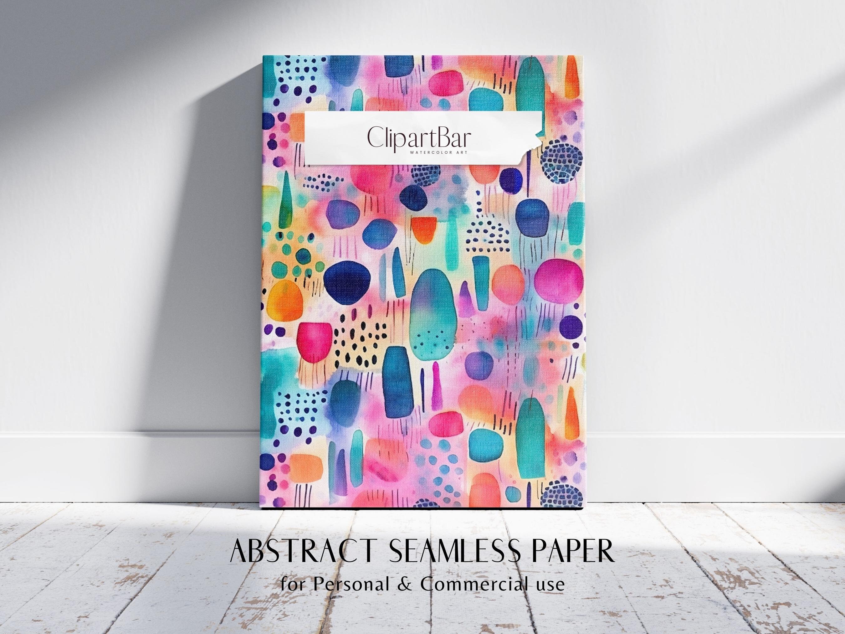 6 Vibrant Abstract Watercolor Seamless Digital Paper Watercolor ...