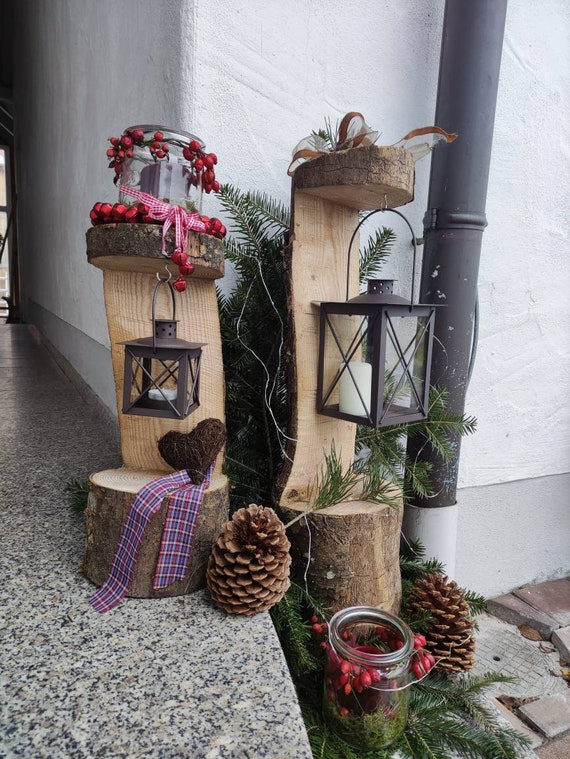 Lantern Holder Tree Trunk Large Garden Lantern Wooden Lantern Etsy UK