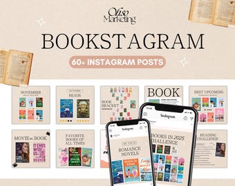 60 Bookstagram Posts Templates for Instagram, Perfect for Book ...