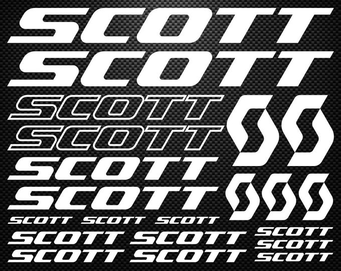 Scott Vinyl Decal Stickers Sheet Bike Frame Cycle Cycling Bicycle Mtb ...