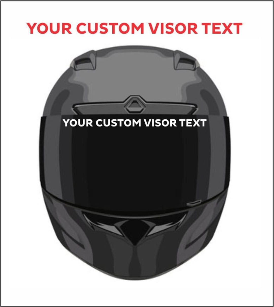 2X Custom Visor Text Stickers Decals Vinyl for Motorcycle Bicycle Mtb ...