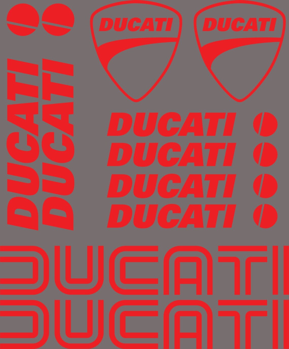 10x Ducati Stickers Decals for Helmet or Motorcycle Fuel Tank Fairing ...