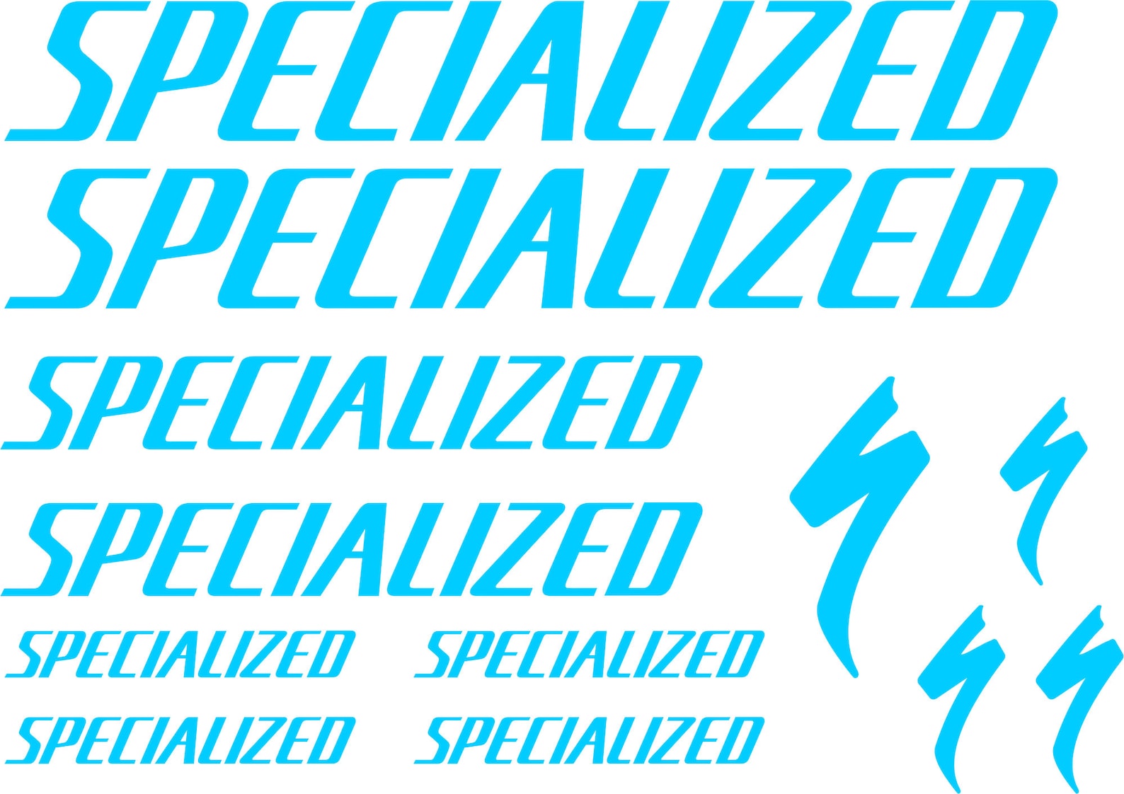 Specialized Stickers Decals Vinyl Frame Bicycle Mtb Road Bike Black ...