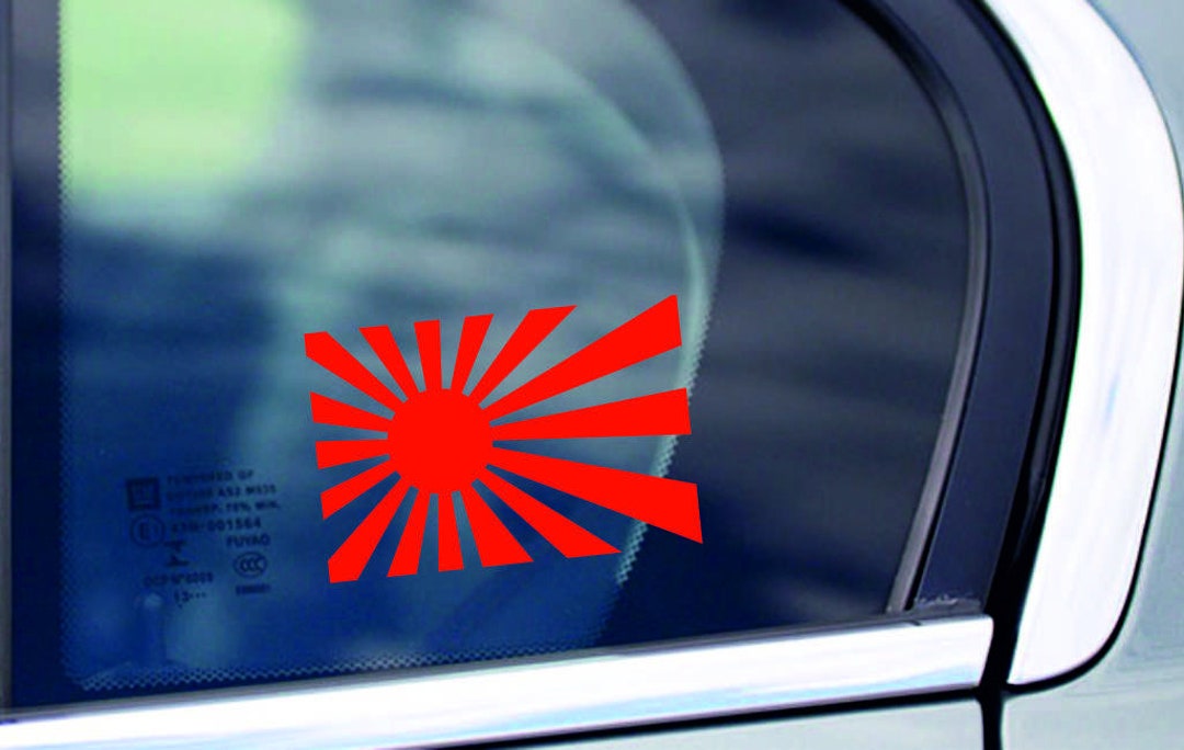 1x Japan Rising Sun Flag Stickers Decals Bumper Window Decal Fuel Cap ...