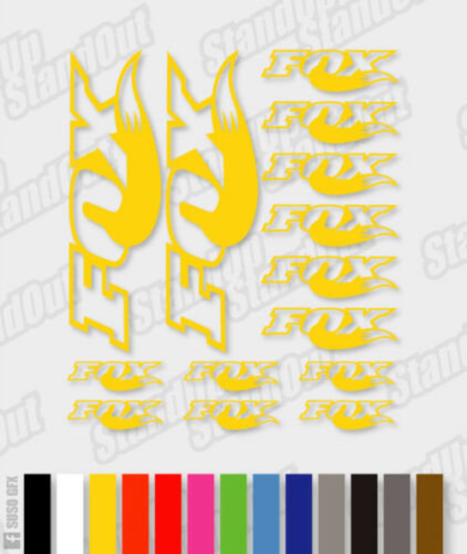 14x Fox Racing Logo Stickers Decals Bike Motorcycle Fork Frame | Etsy