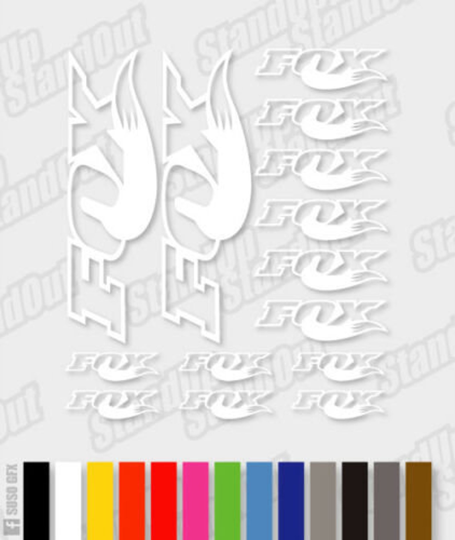 14x Fox Racing Logo Stickers Decals Bike Motorcycle Fork Frame | Etsy