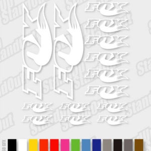 14x Fox Racing Logo Stickers Decals Bike Motorcycle Fork Frame Vinyl ...