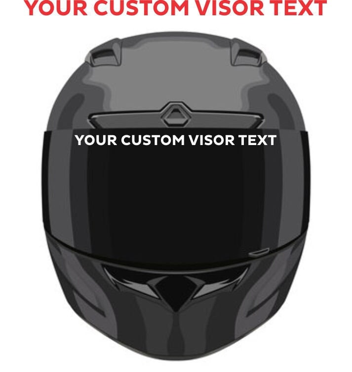 Custom Helmet Visor Text Decals, Motorcycle Bicycle MTB ATV Vinyl ...