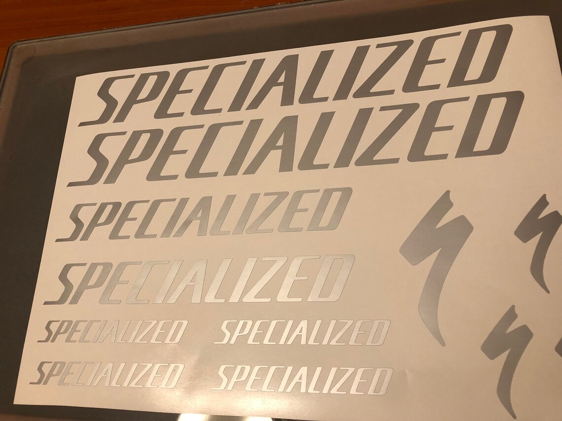 Specialized Stickers Decals Vinyl Frame Bicycle Mtb Road Bike Black ...