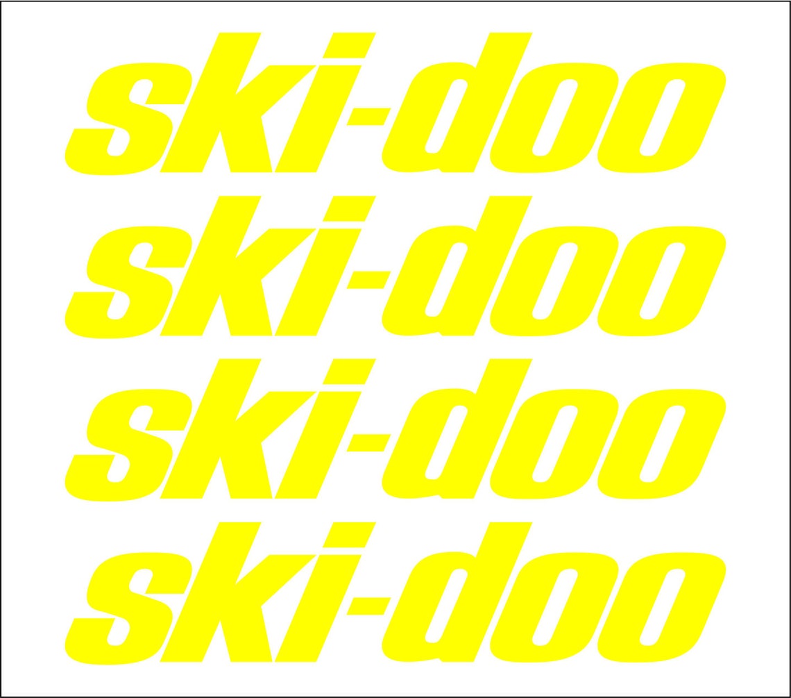 4x Ski-doo Snowmobile Decals Stickers Set White Yellow Black Color - Etsy