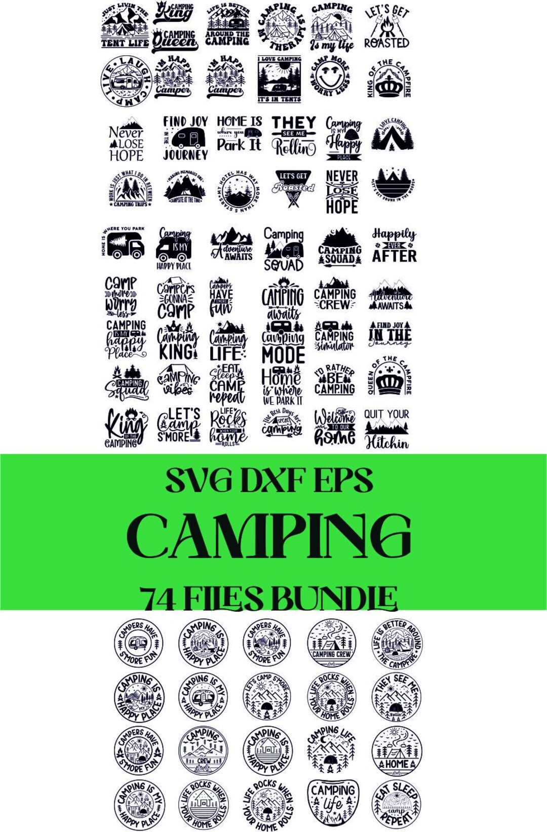 Camping SVG Cut Files Bundle | Outdoor Adventure Designs - Etsy