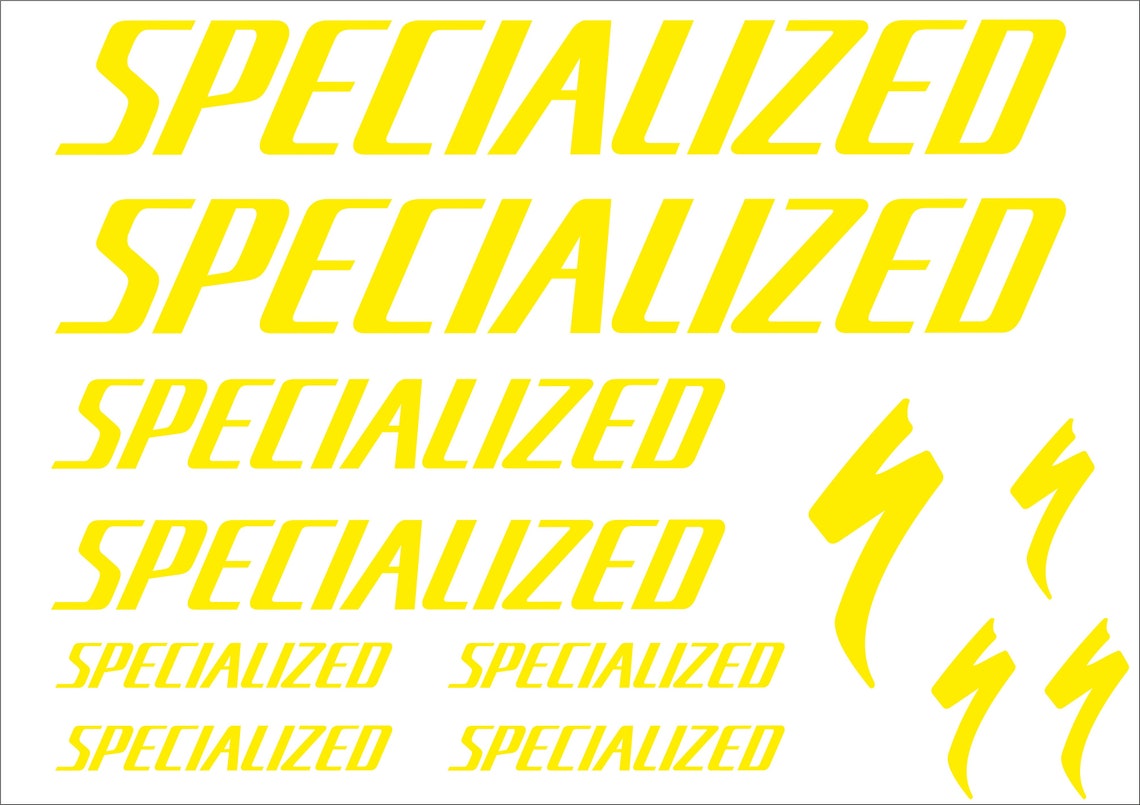 Specialized Stickers Decals Vinyl Frame Bicycle Mtb Road Bike Black ...