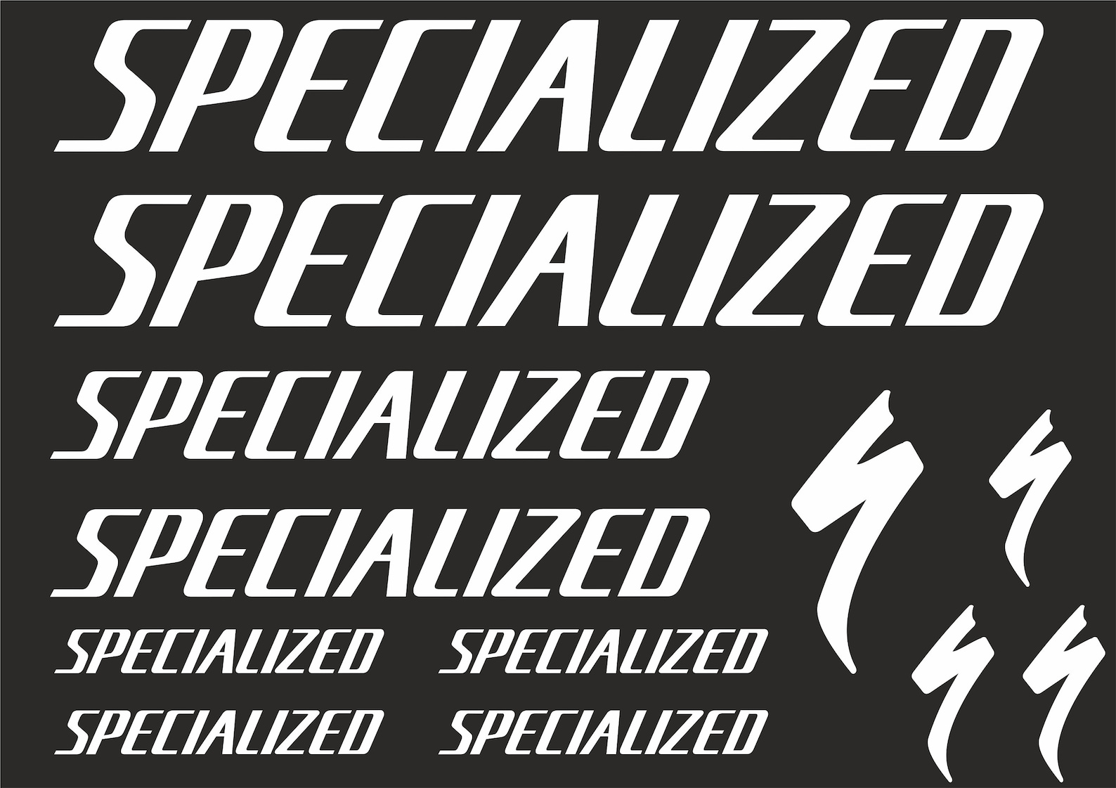 Specialized Stickers Decals Vinyl Frame Bicycle Mtb Road Bike Black ...