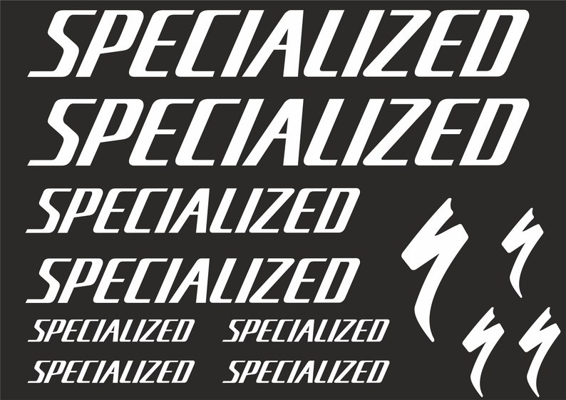 Specialized Stickers Decals Vinyl Frame Bicycle Mtb Road Bike Black ...