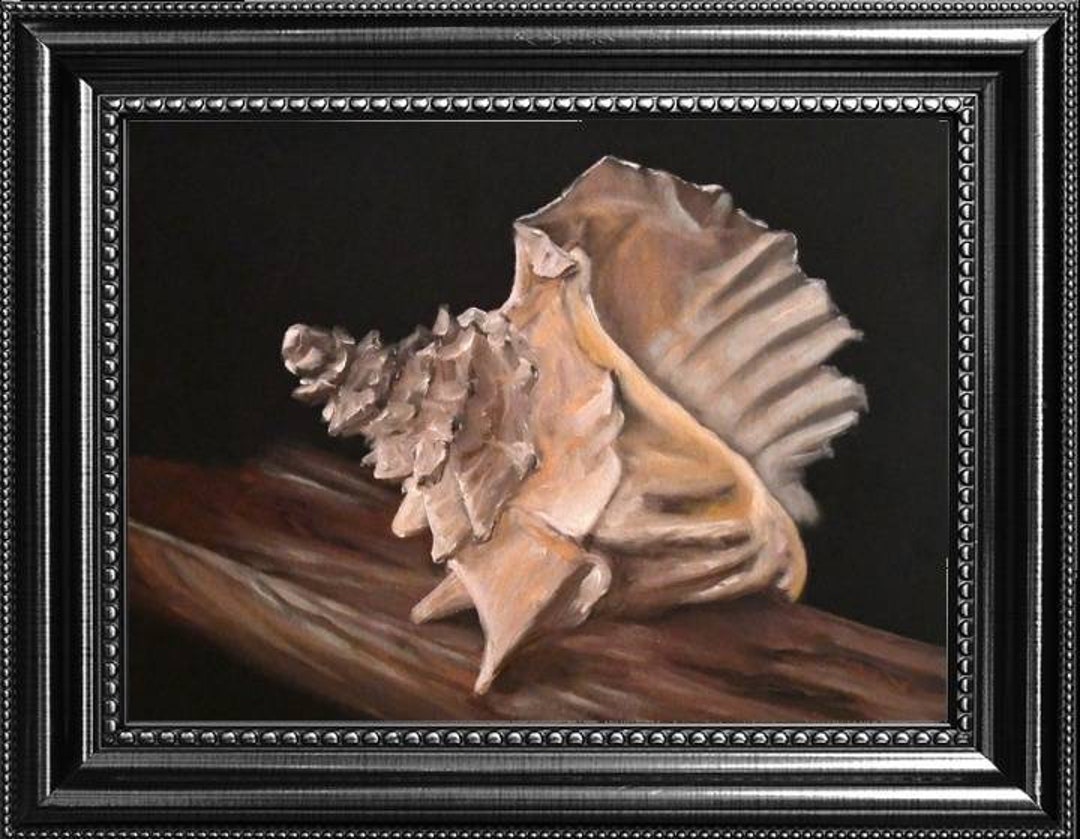 Dark Academia Seashell Art Print: Vintage Oil Painting Still Life - Etsy