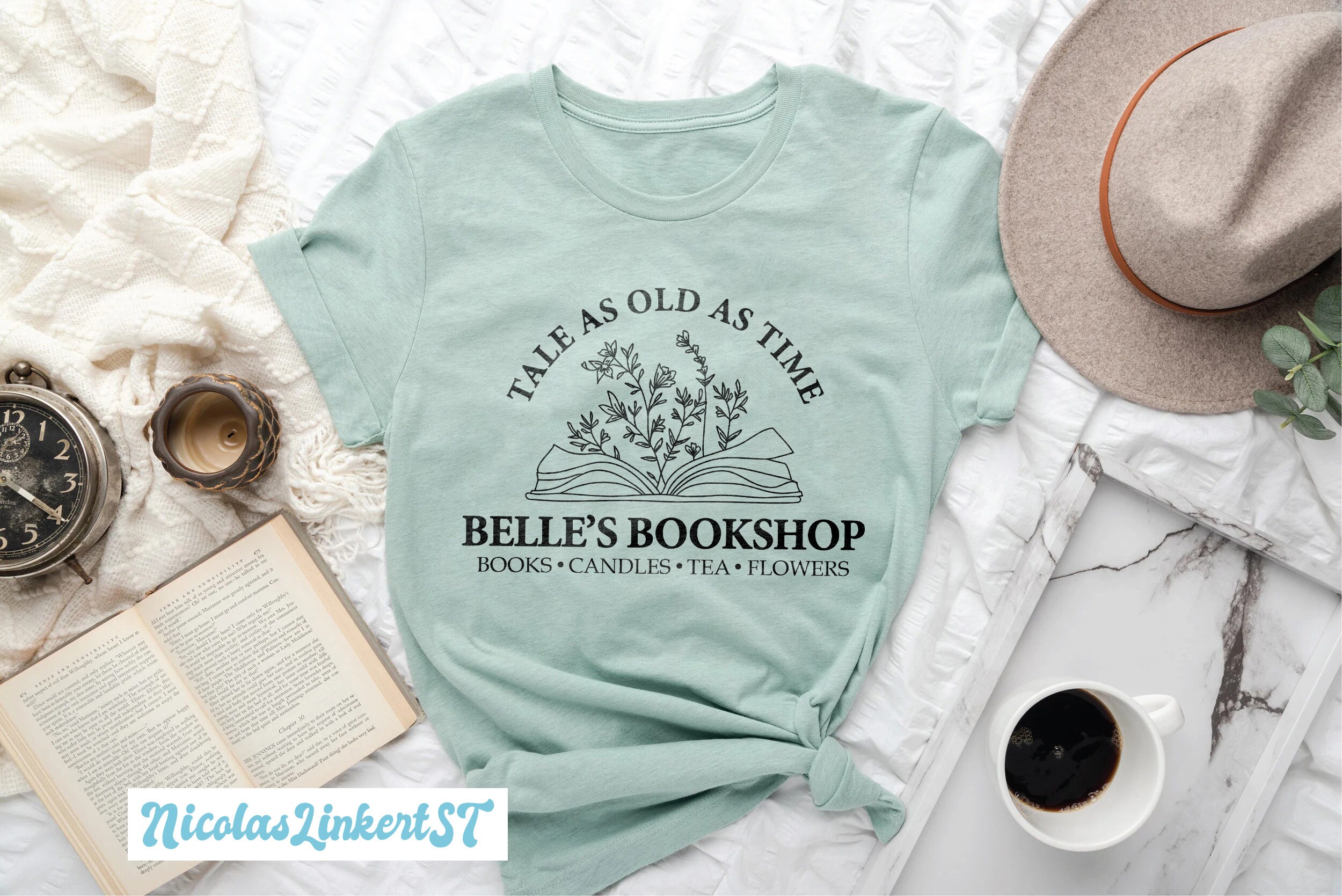 Tale as Old as Time Shirt Belle's Bookshop Belle - Etsy