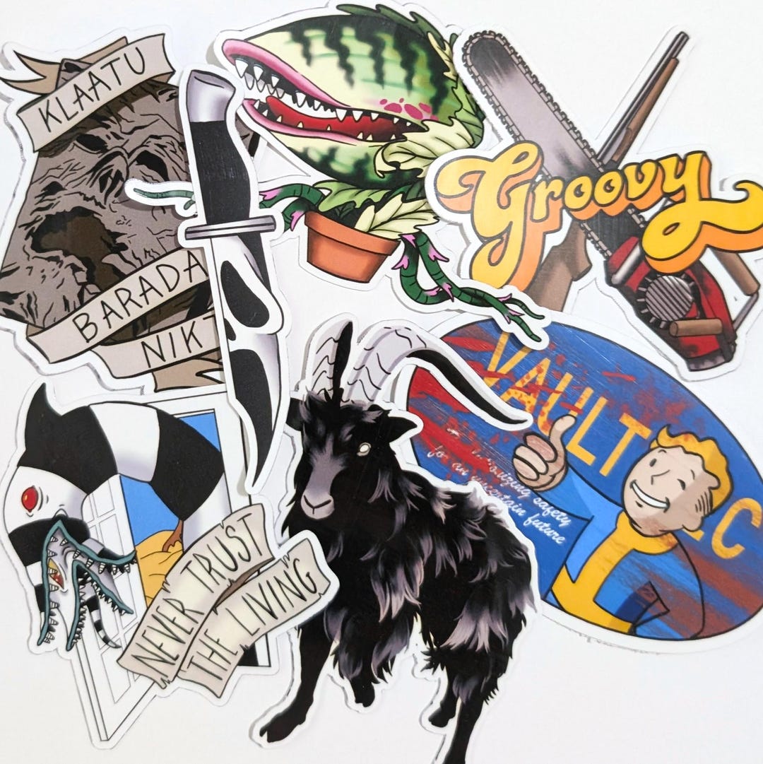 Horror Movie Vinyl Stickers: Beetlejuice, Waterproof Laptop Decals - Etsy
