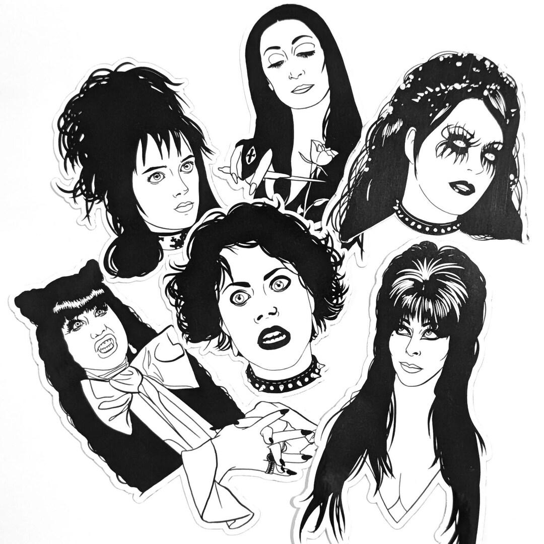 Goth Girl Vinyl Stickers: Spooky Horror Movie Decals - Etsy