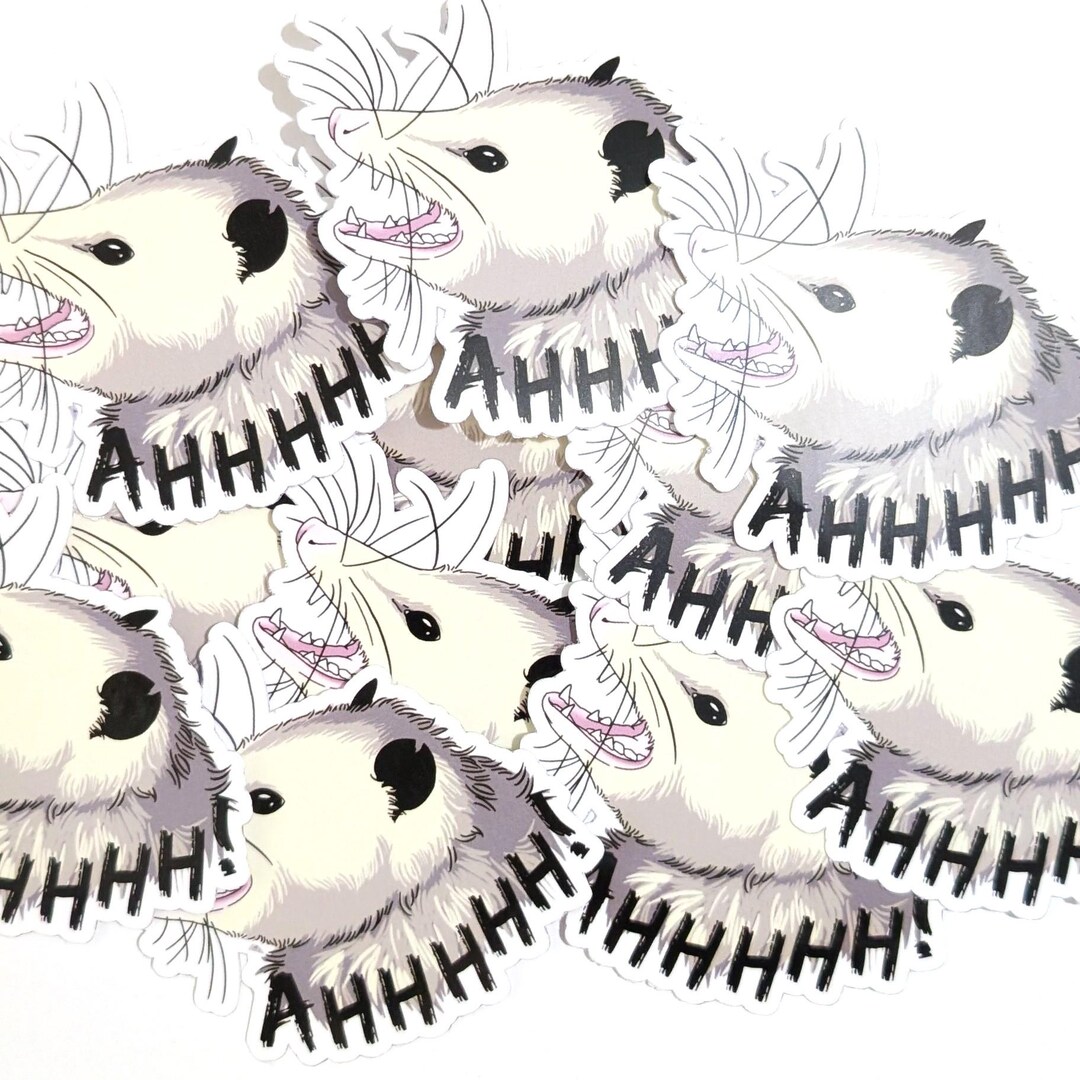 Angry Opossum - Vinyl Sticker - Waterproof Sticker for Laptops and ...
