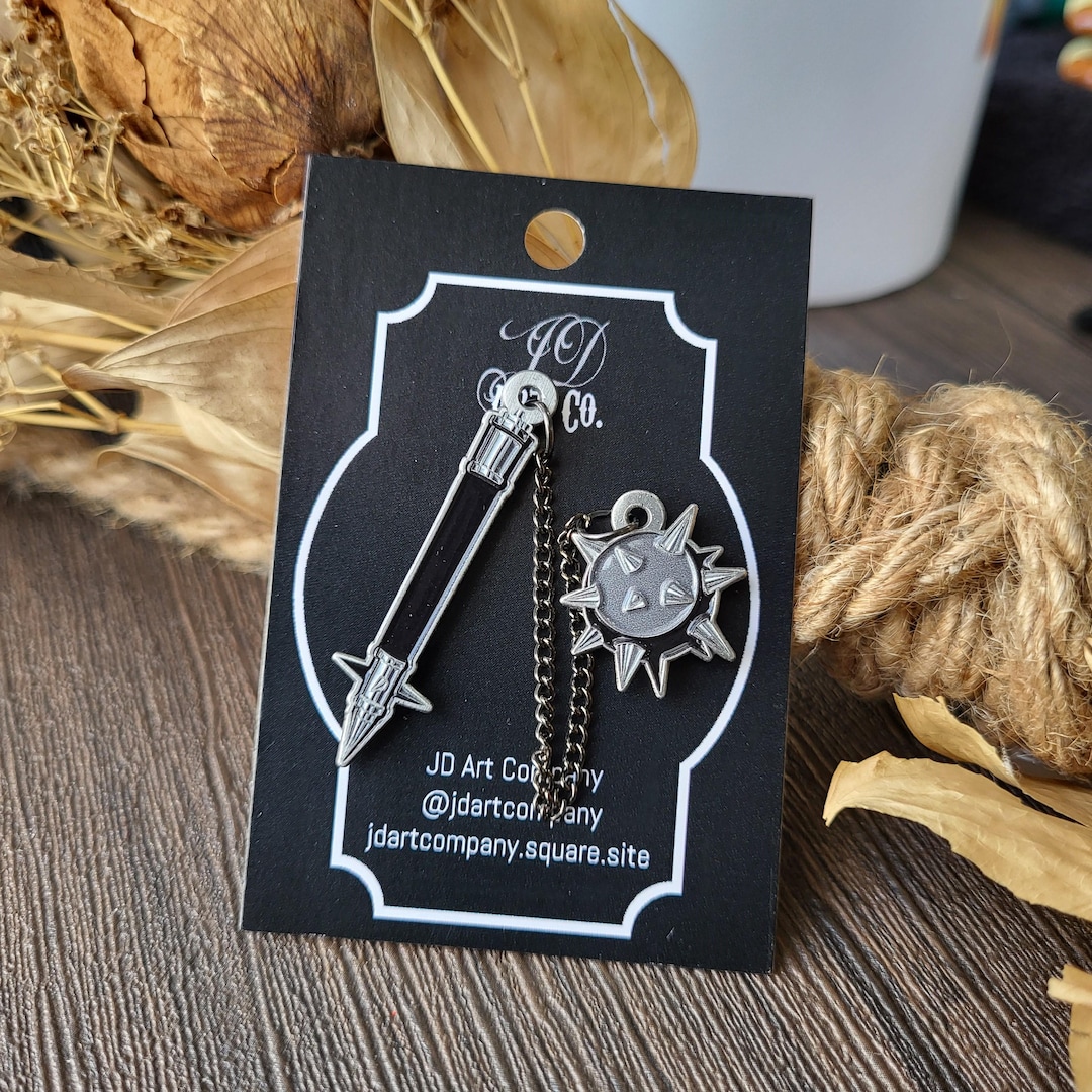 Flail Enamel Pin: Medieval Mace, Dungeons and Dragons Pin - Etsy