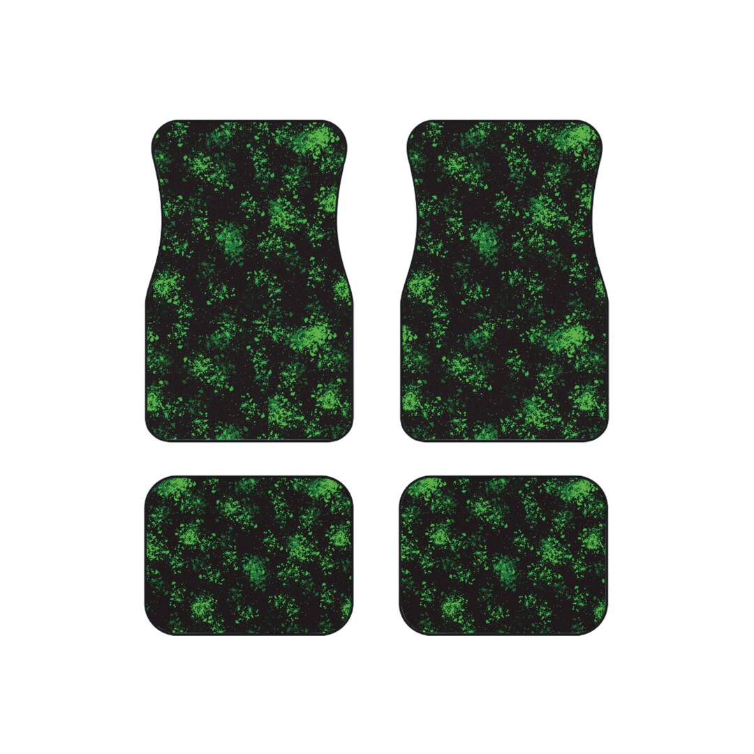 Neon Green Paint Splatter Car Mat Set 4pc - Etsy