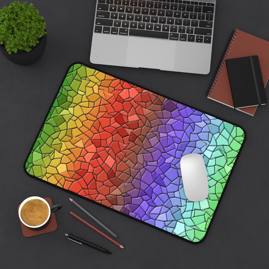 Rainbow Stone Design Large Gamer Desk Mat - Etsy