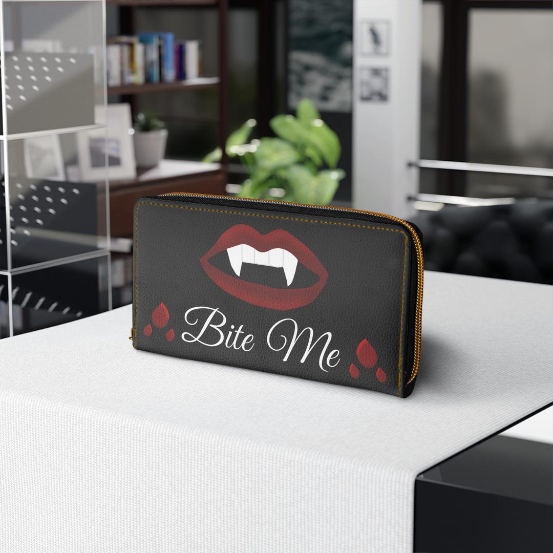 Bite Me Red Vampire Lips Zipper Wallet - Etsy